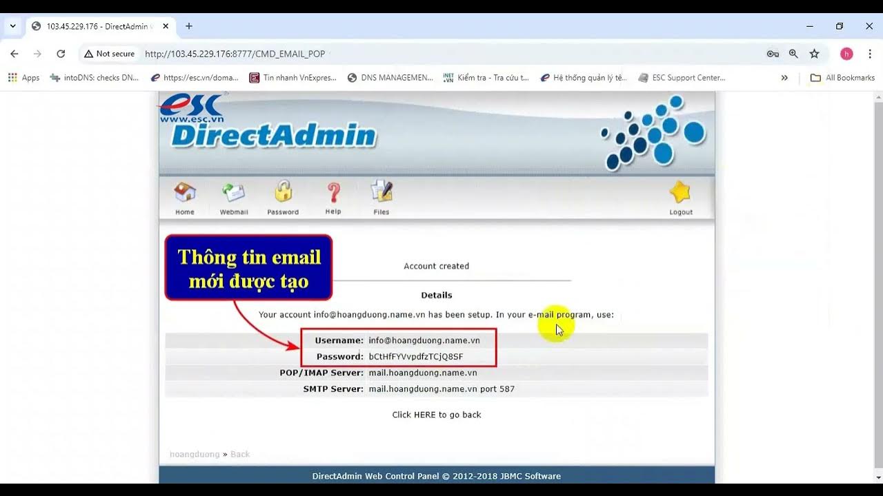 Hướng dẫn tạo tài khoản mail trên DirectAdmin - YouTube