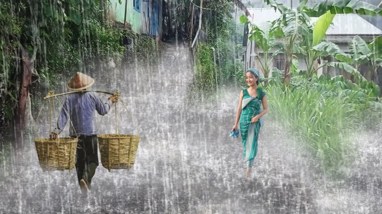 EXTREME WEATHER in Indonesia Heavy Rain Sounds | Walking in Heavy Rain ...