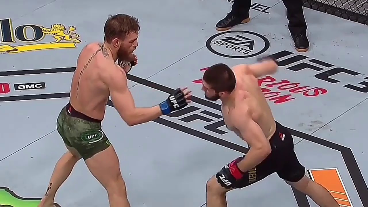 Khabib's overhand and takedown - YouTube