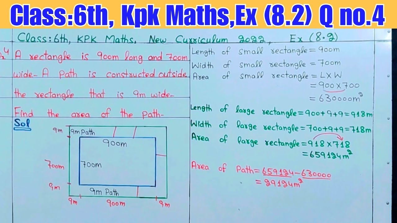 Class 6th kpk maths Ex 8.2 Q no 4 | Class 6 Ex 8.2 Q no 4 | Maths for ...