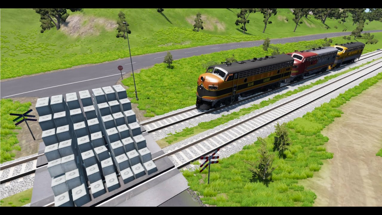 Train vs Unbreakable Wall BeamNG Drive - YouTube