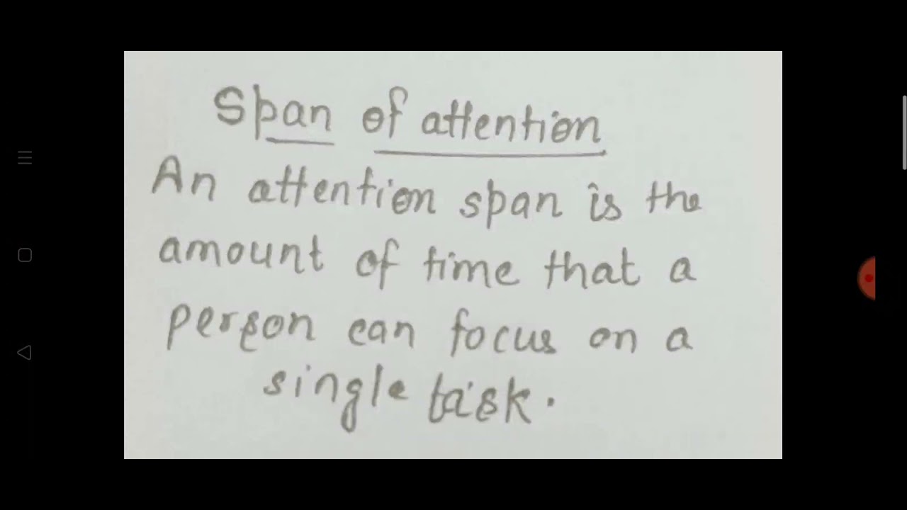 What is the meaning of span of attention? - YouTube