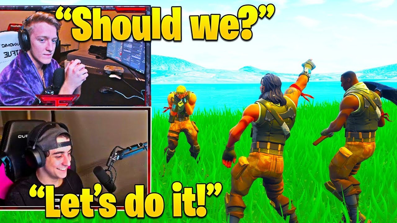 Tfue and Cloak Find CRYING Default Skin...Then DO THIS To Cheer Him Up ...