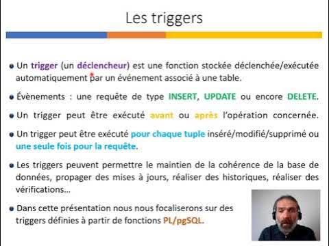 Présentation des Triggers avec PL/pgSQL - YouTube