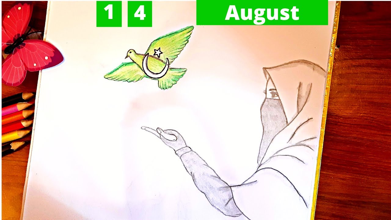 14 august drawing 🇵🇰| Pakistan Independence Day Drawing| Happy ...
