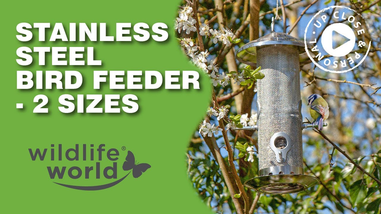 STAINLESS STEEL BIRD FEEDER - 2 SIZES VIDEO - YouTube