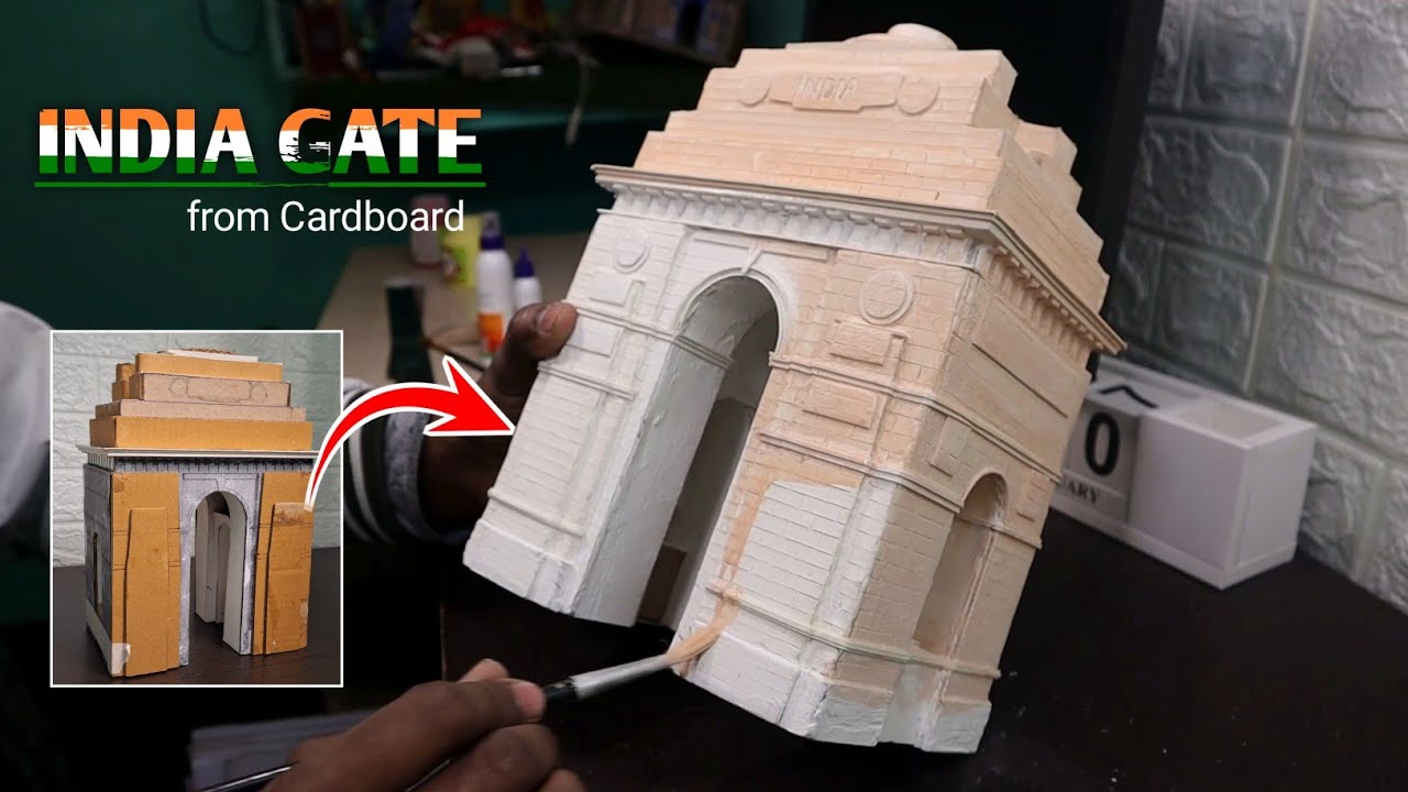 How to Make an India Gate Model from Cardboard | DIY Craft - YouTube