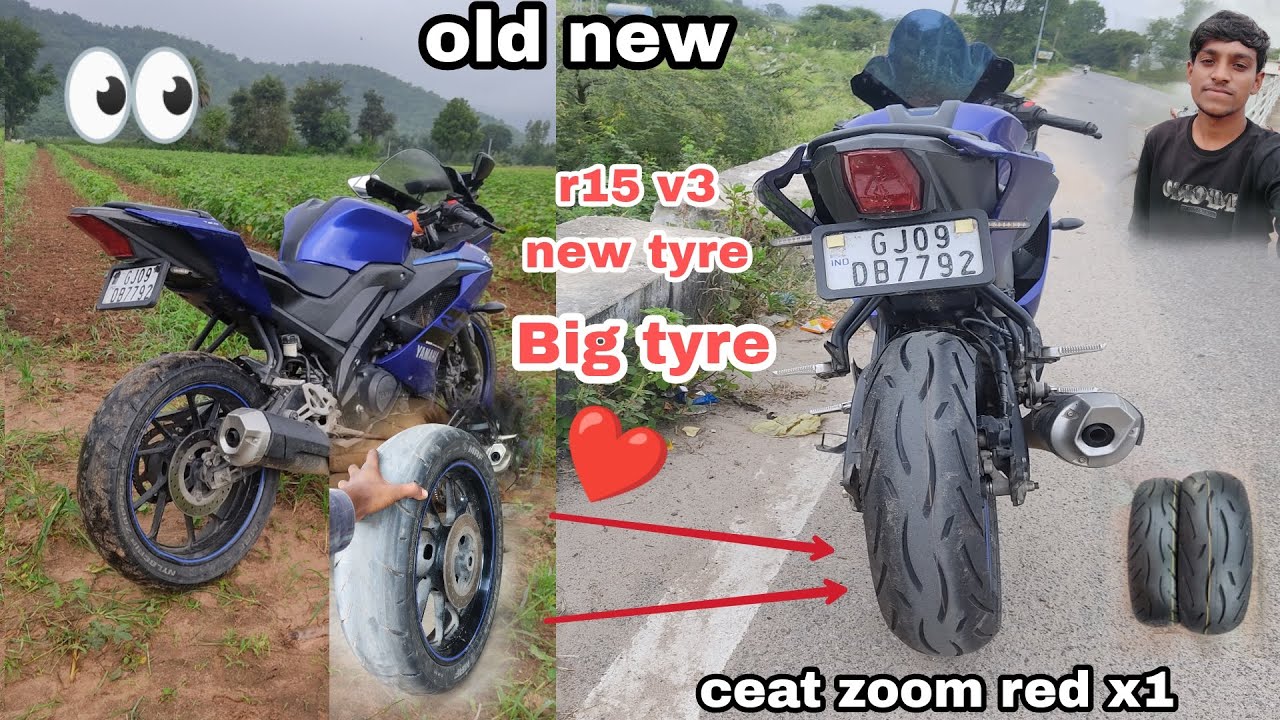 r15 v3 new tyre 😘| yamaha r1 | yamaha r15 v3 | yamaha r15 v3 review ...
