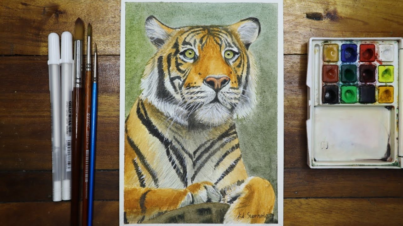 How to paint a tiger in watercolor 🎨 | Watercolor Painting - YouTube