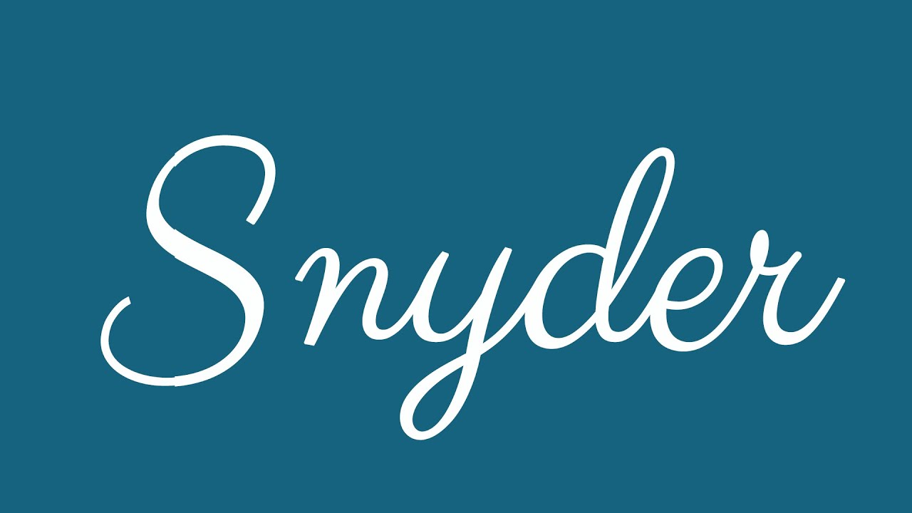 Learn how to Sign the Name Snyder Stylishly in Cursive Writing - YouTube