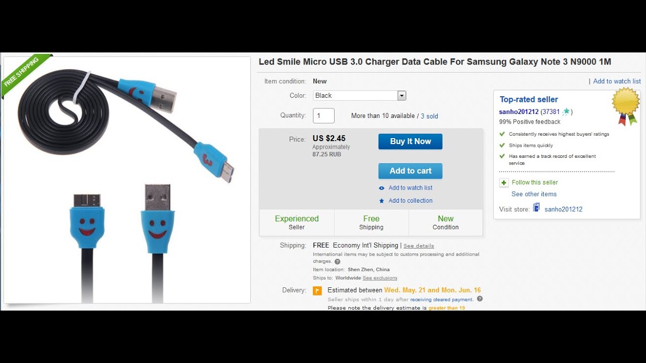 Fake vs Real USB cable Ebay scam - YouTube