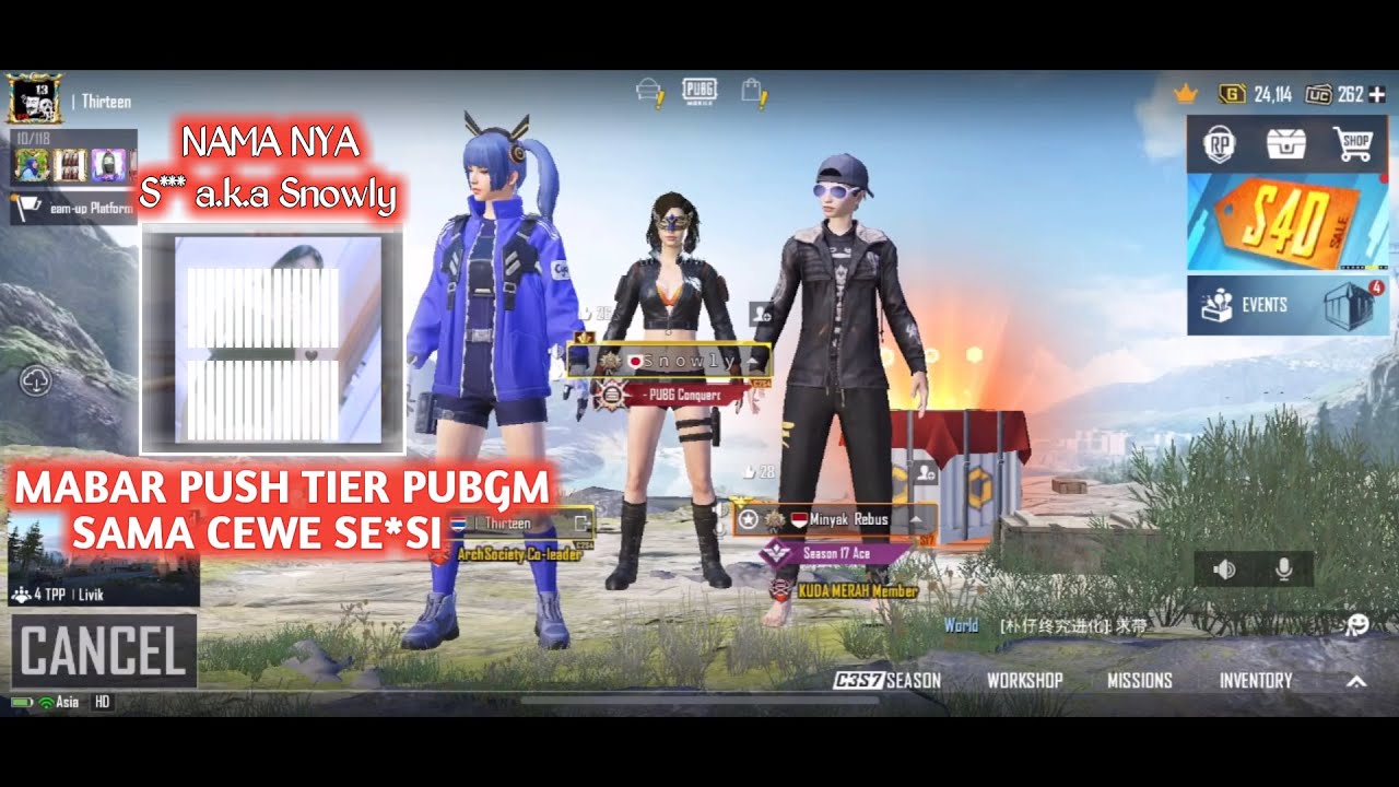 PUSH TIER PUBG BARENG CEWE SE*SI DAN TEAM KOCAKNYA #pubg - YouTube