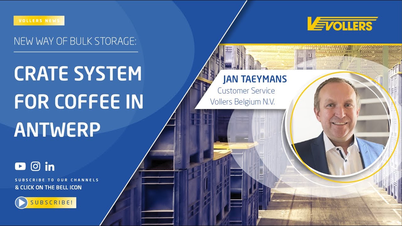 New way of bulk storage: Crate system for coffee in Antwerp - YouTube