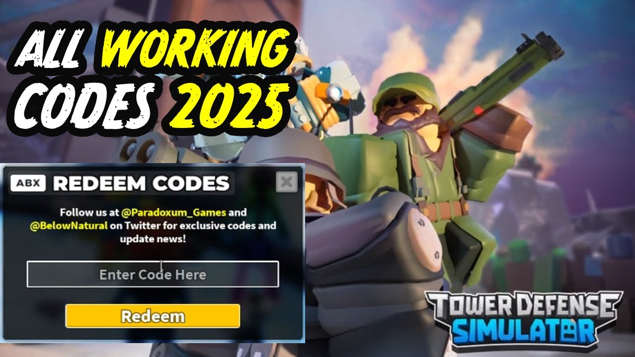 Tower Defense Simulator Codes February 2025 ⚠️ALL⚠️️ NEW ROBLOX TOWER ...
