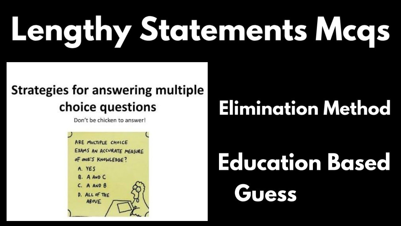 Strategy for solving Mcqs||MCQs solution by elimination method ...