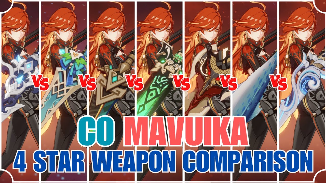 C0 Mavuika 4 Star Weapon Comparison | Which one is the Best? | Genshin ...