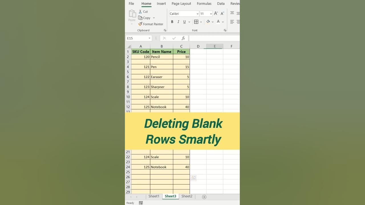 Blank Rows Deletion In Excel Excel Msexcel Exceltricks Excelvideos Exceltips Youtube