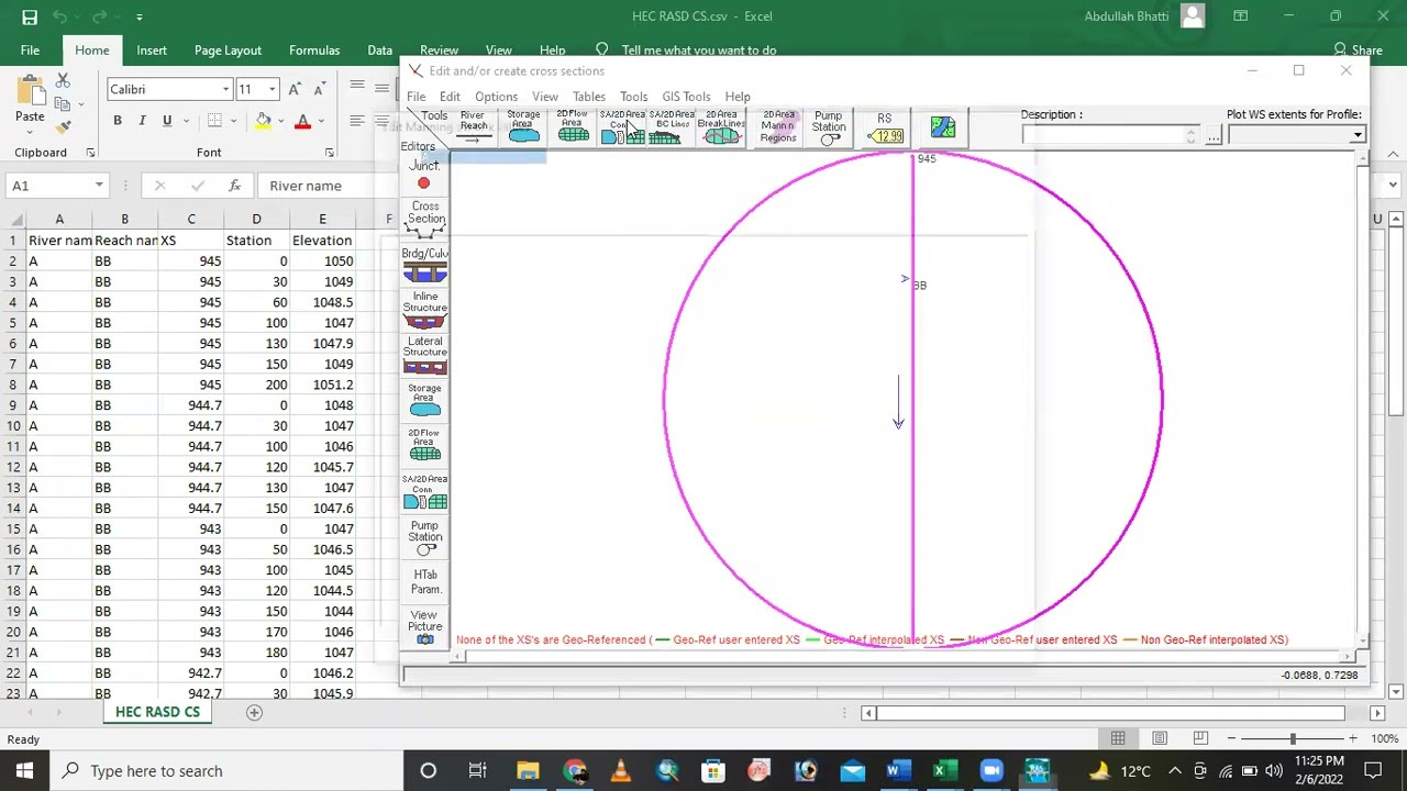 How to Import Cross Sections in HEC-RAS using CSV File | Importing ...