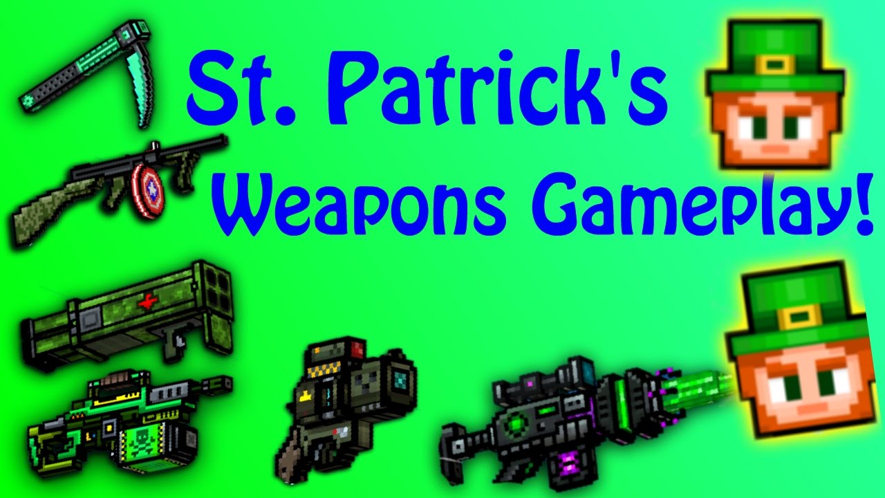 Pixel Gun 3D - St. Patrick's Weapon's Gameplay! - YouTube