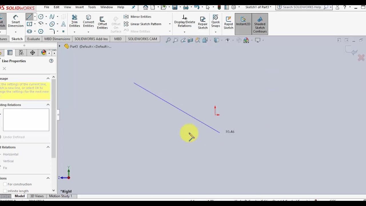 Using the Sketch Toolbar - LINES [Learn SolidWorks Easy] - YouTube