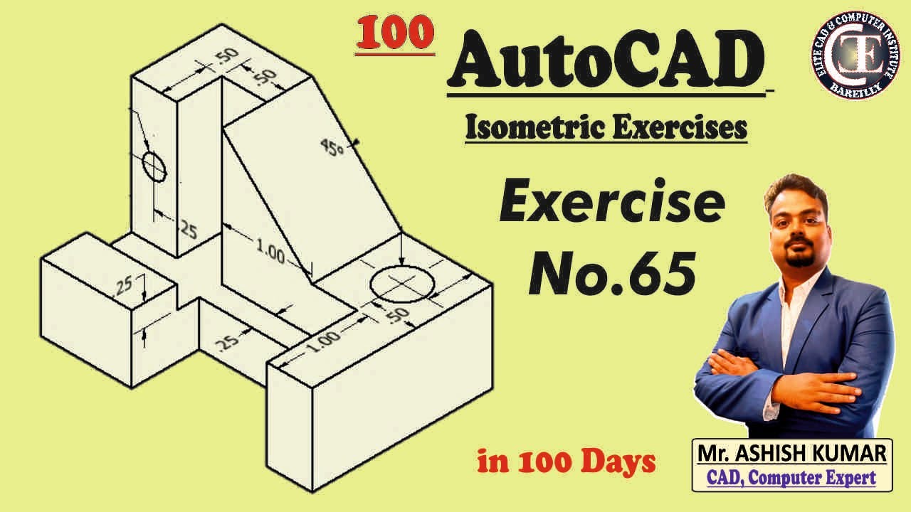 AutoCAD Isometric Drawing Basics I Exercise No 65 #autocad # ...