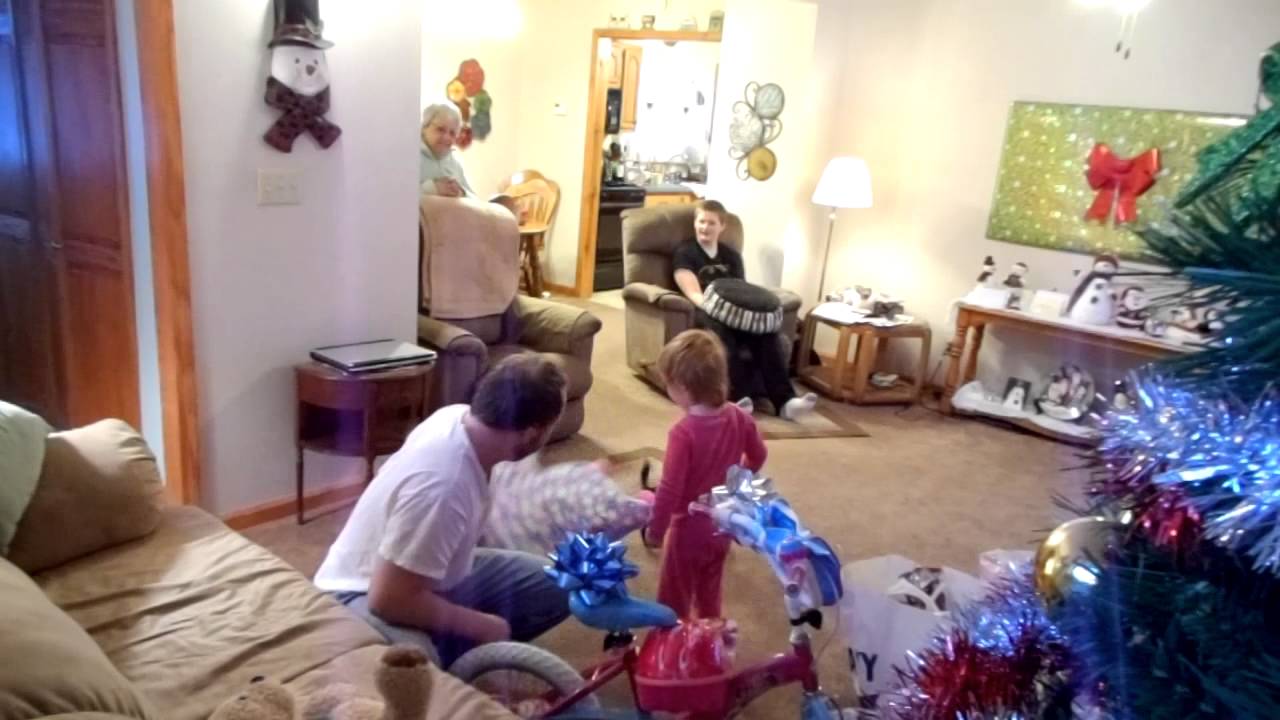 Addy on Christmas morning - YouTube
