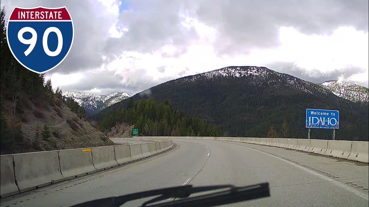 Interstate 90 road trip from Spokane to Idaho-Montana Border - YouTube
