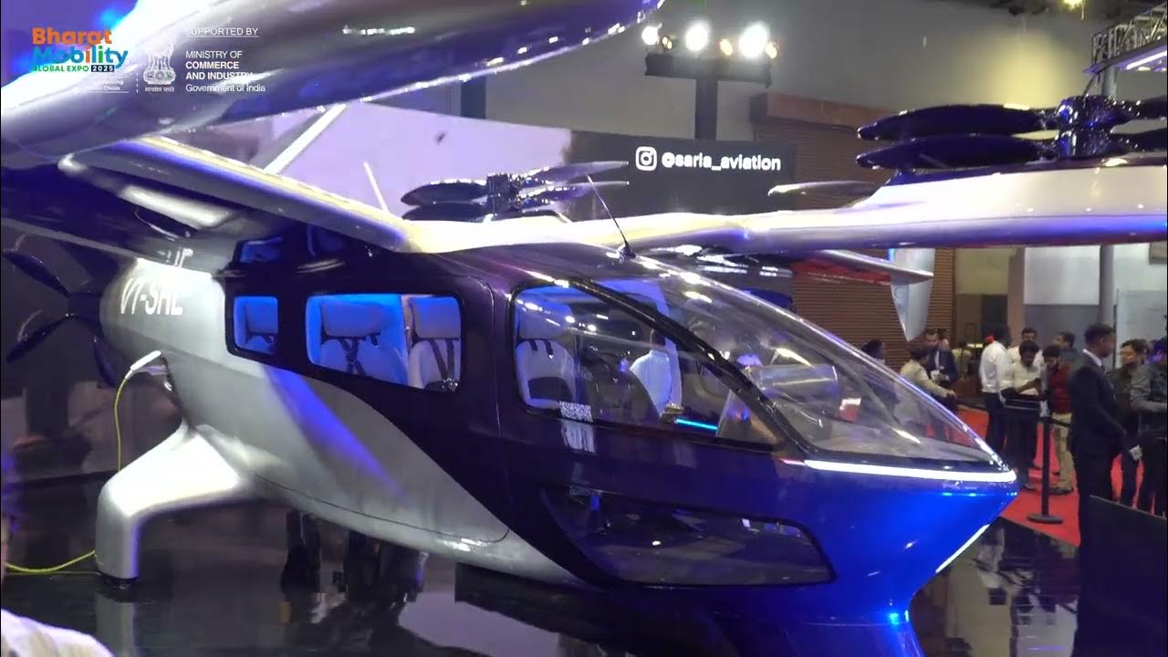 India's first flying taxi prototype, Shunya by Sarla Aviation | Bharat Mobility Expo 2025 - YouTube