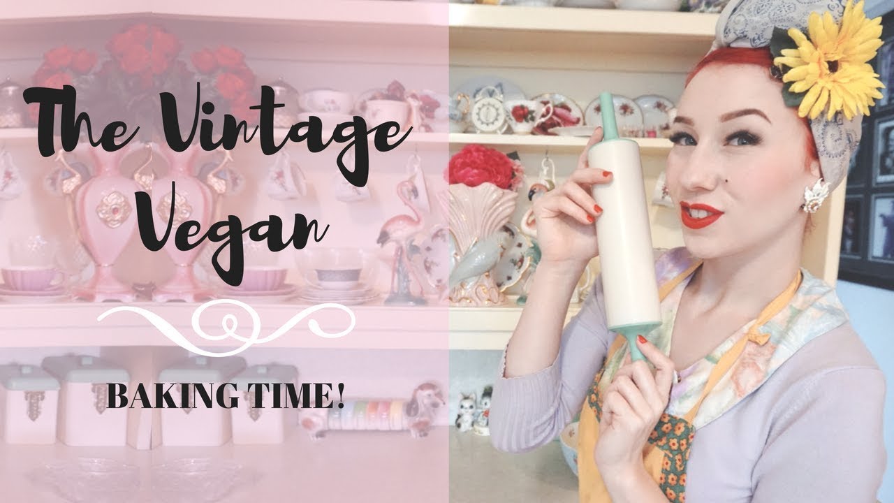 Vintage Vegan Baking with pinup Miss Lady Lace - YouTube