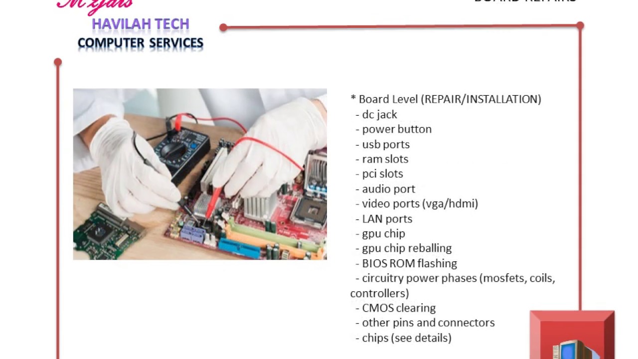 FOR SERVICES COMPUTER REPAIR/REFORMAT/INSTALLATION AND UPGRADES ...