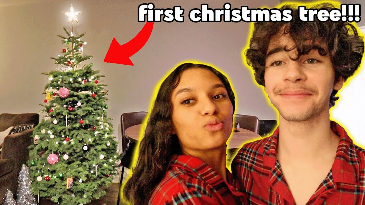 Putting Up Our First Christmas Tree Together :) - YouTube
