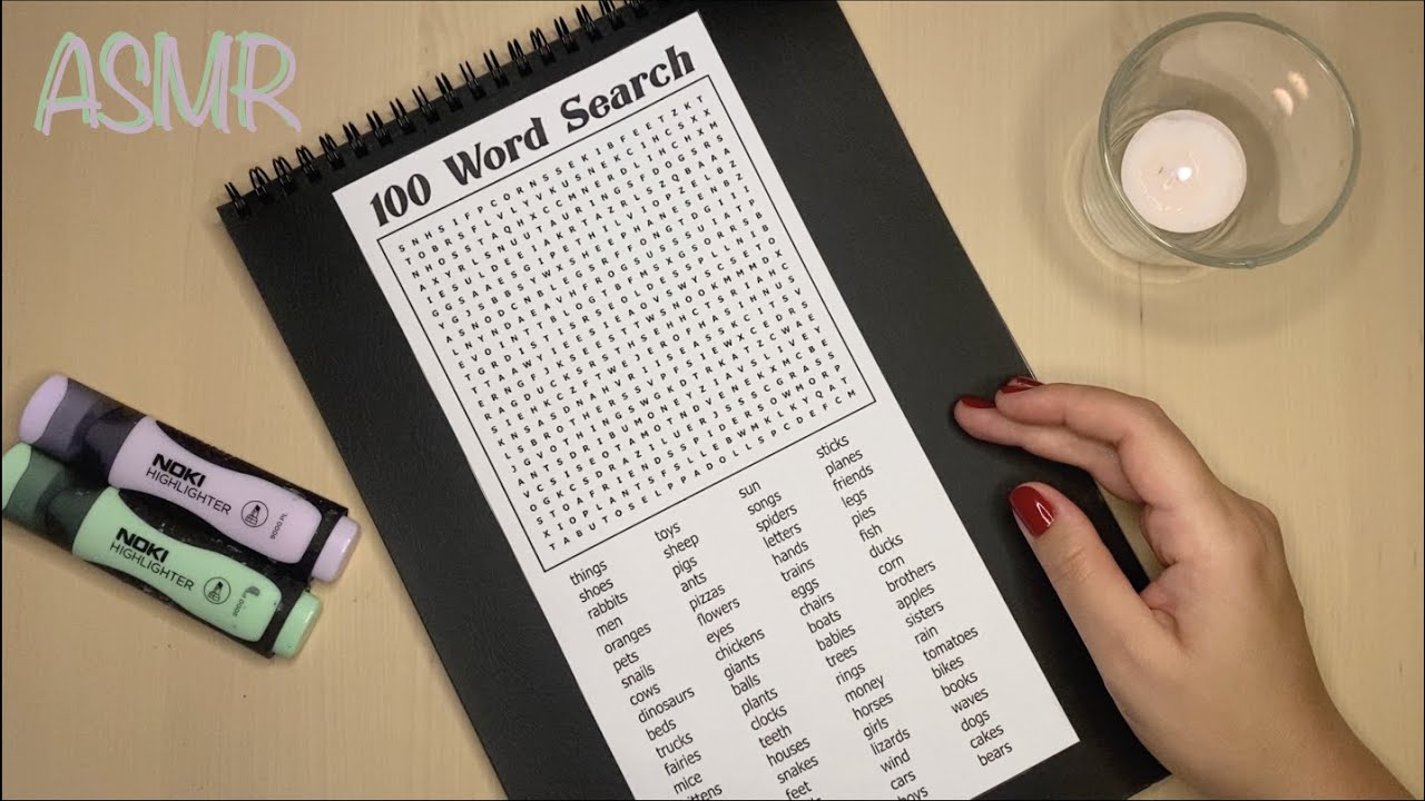 ASMR - Word Search Puzzle | Whispering - Mouth Sounds - Crinkly Paper ...