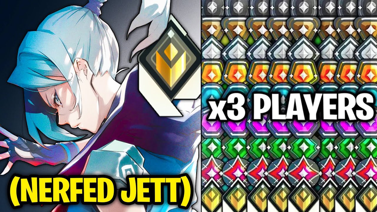 Radiant using Nerfed Jett VS 3 Of Every Rank, until he Loses - YouTube