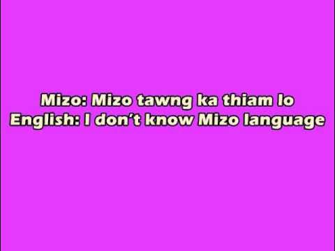 How to say "I dont know Mizo language" - Tutorial: Mizo - English - YouTube