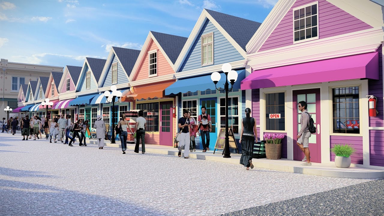 Realistic 3D Street View Rendering Commercial & Retail Architectural ...