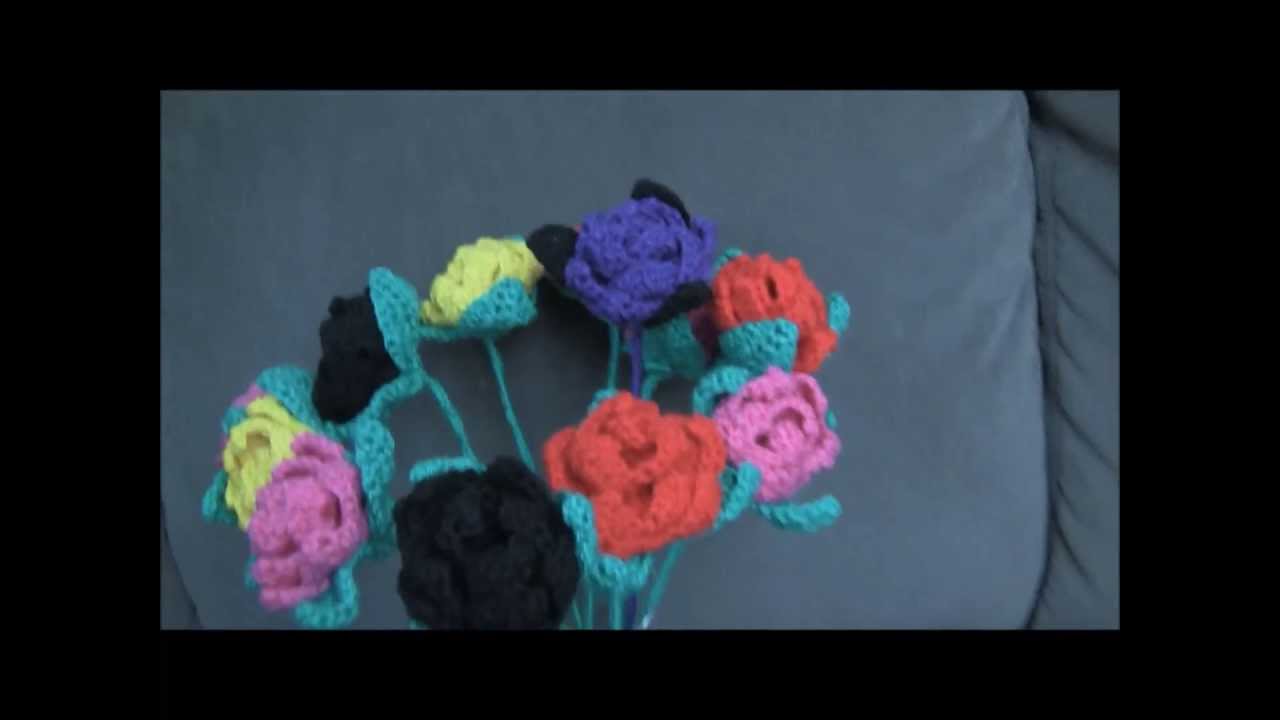 Attach A Stem To A Crochet Flower YouTube Attach A Stem To A Crochet Flower YouTube