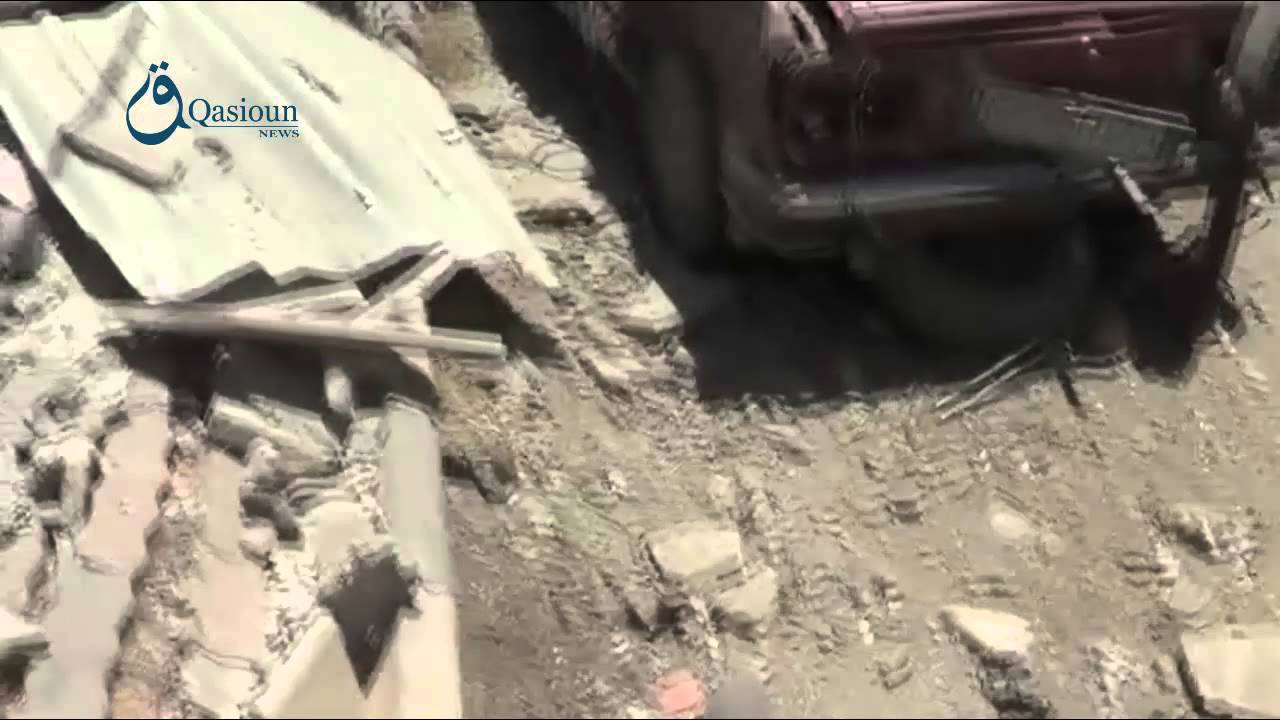 Video Qasioun News: Rif Dimashq: Airstrike destruction that targeted ...
