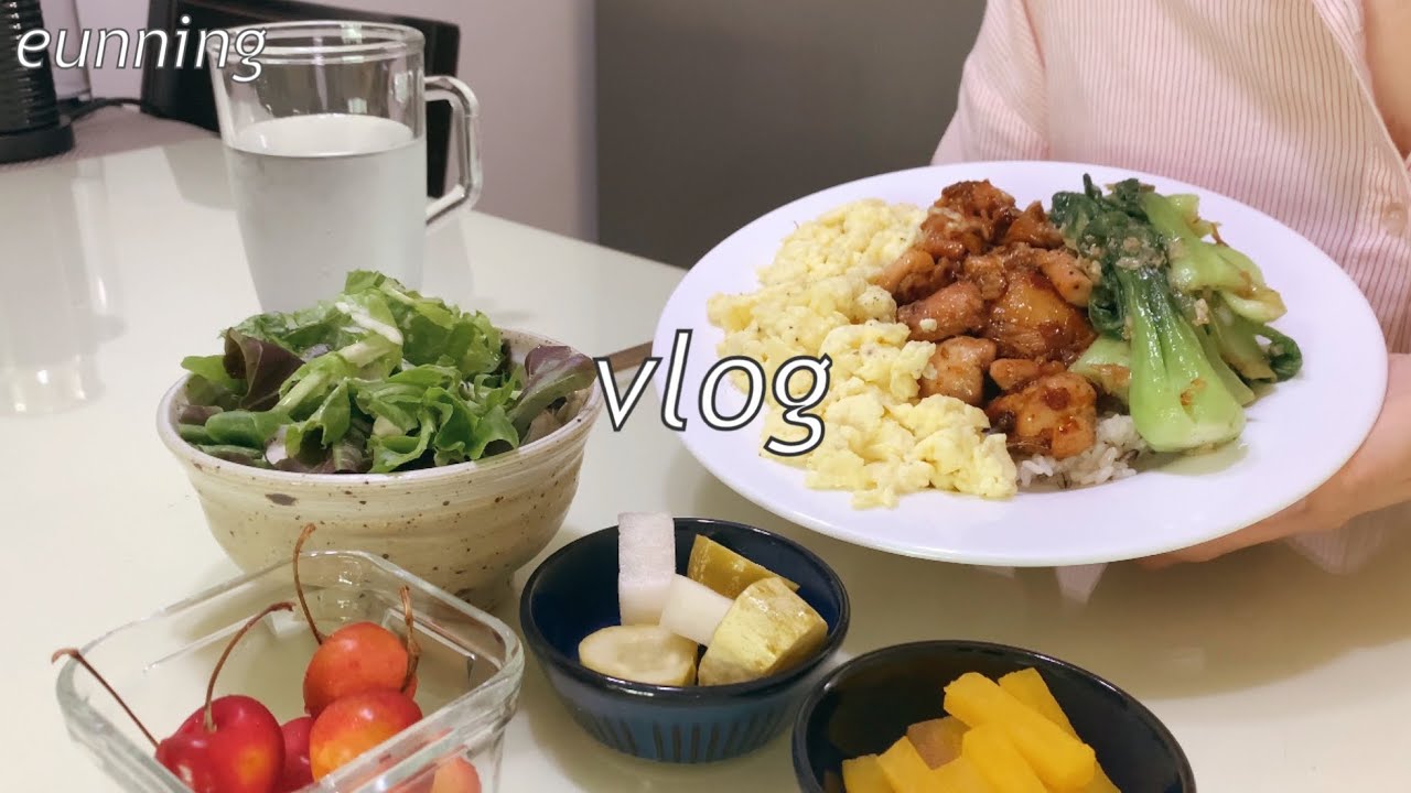 Eng Vlog 먹을때 찐으로 행복한 사람의 요리 브이로그🍒 야끼도리덮밥 소세지 넣은 또띠아 샌드위치 토마토쥬스 🍅 로제떡볶이 에그드랍 샌드위치 🥪 만드는 일상