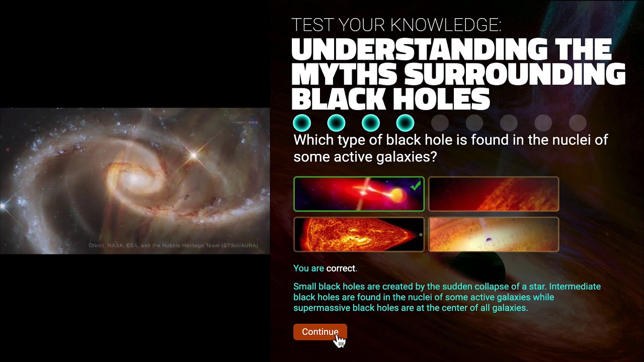 Video Demonstration of Interactive NASA Black Hole Quiz - YouTube