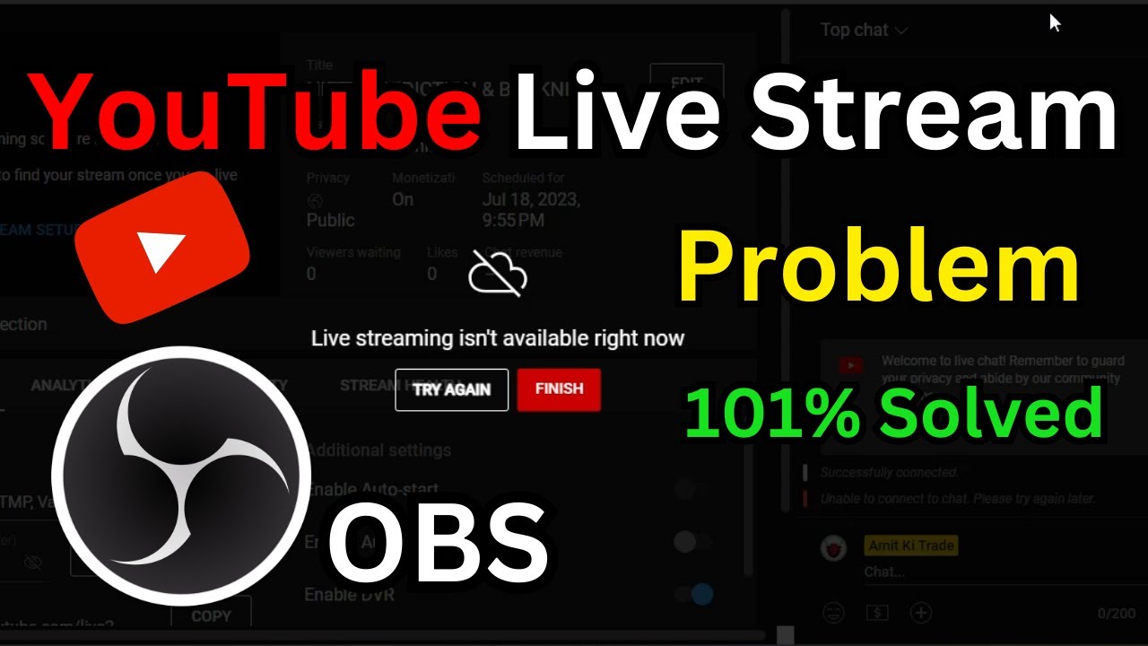 YouTube Live Stream Big Problem Solved ? How I Live With OBS Stream ...