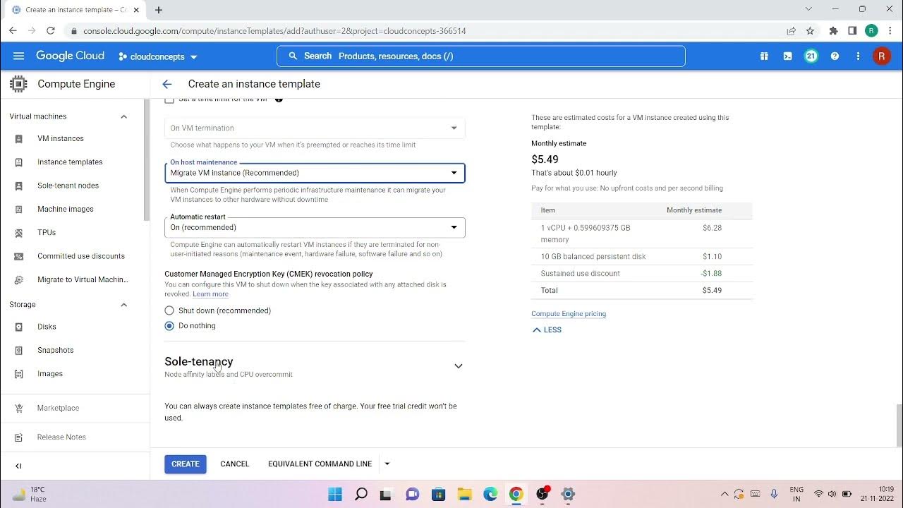 How to create a Instance Template in Google Cloud (GCP) in Hindi. (Part1) - YouTube