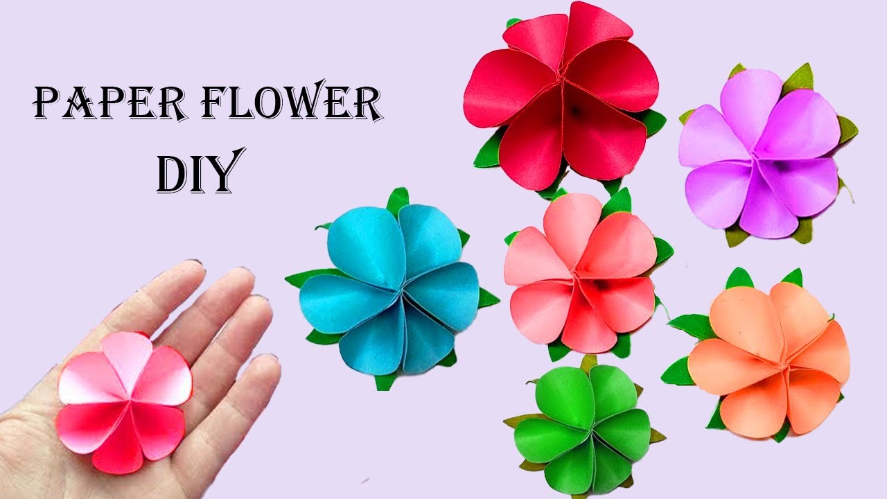 Paper Flowers using Origami paper 🌸 | Easy Cute flower paper flowers ...