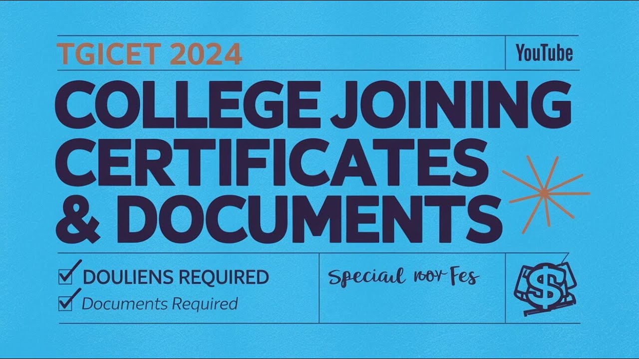 "TGICET 2024: College Joining Documents & Fees Breakdown | Special ...