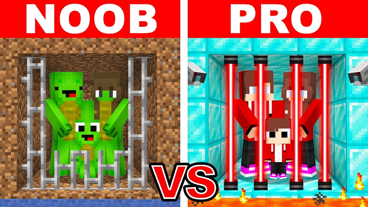 MIKEY vs JJ Family: NOOB vs PRO: SAFEST SECURITY PRISON Build Challenge in Minecraft - YouTube