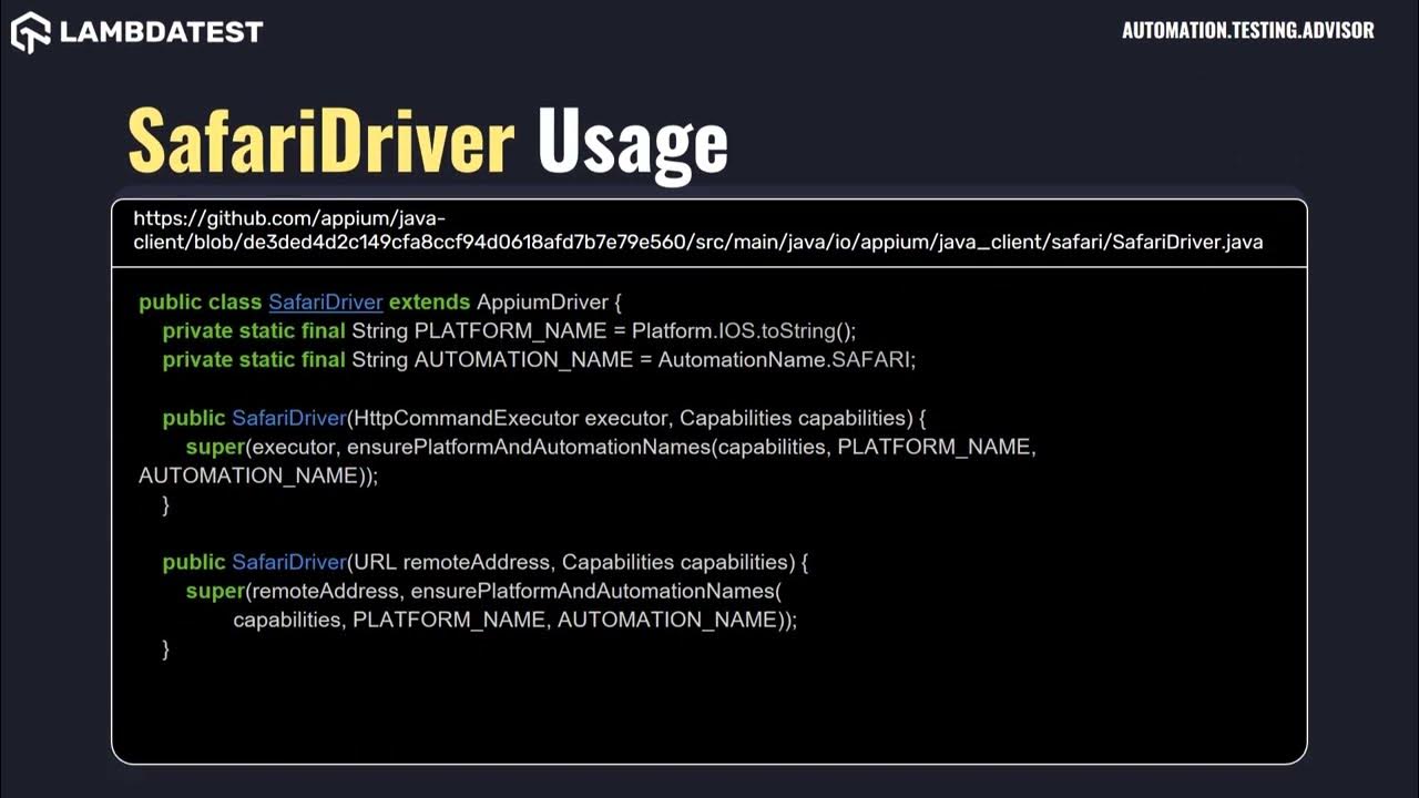 org openqa selenium safari SafariDriver with examples - YouTube