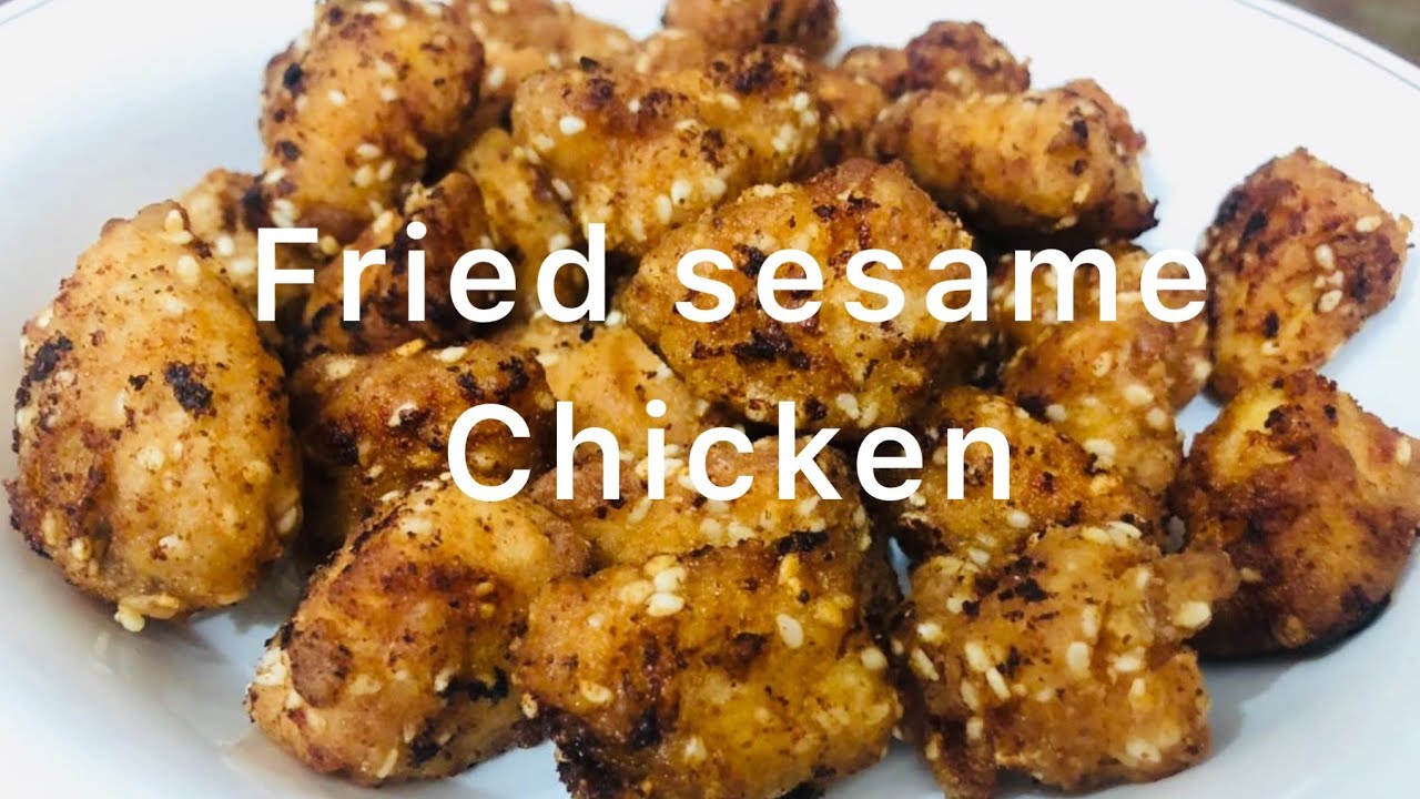 Fried sesame chicken by sadia's kitchen - YouTube