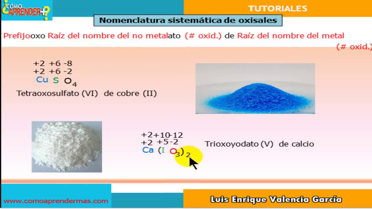 4. Nomenclatura sistemática de oxisales - YouTube