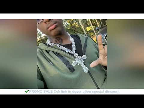 Iridescent Clear Big Jesus Christ Cross Acrylic Pendant Necklace for Women Men HipHop Barbed Wire Ch