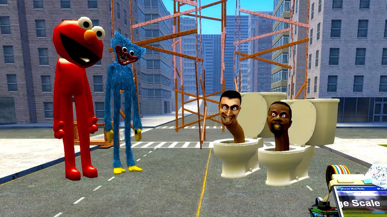 SCARY ELMO & HUGGY WUGGY VS SKIBIDI TOILET IN GMOD - YouTube