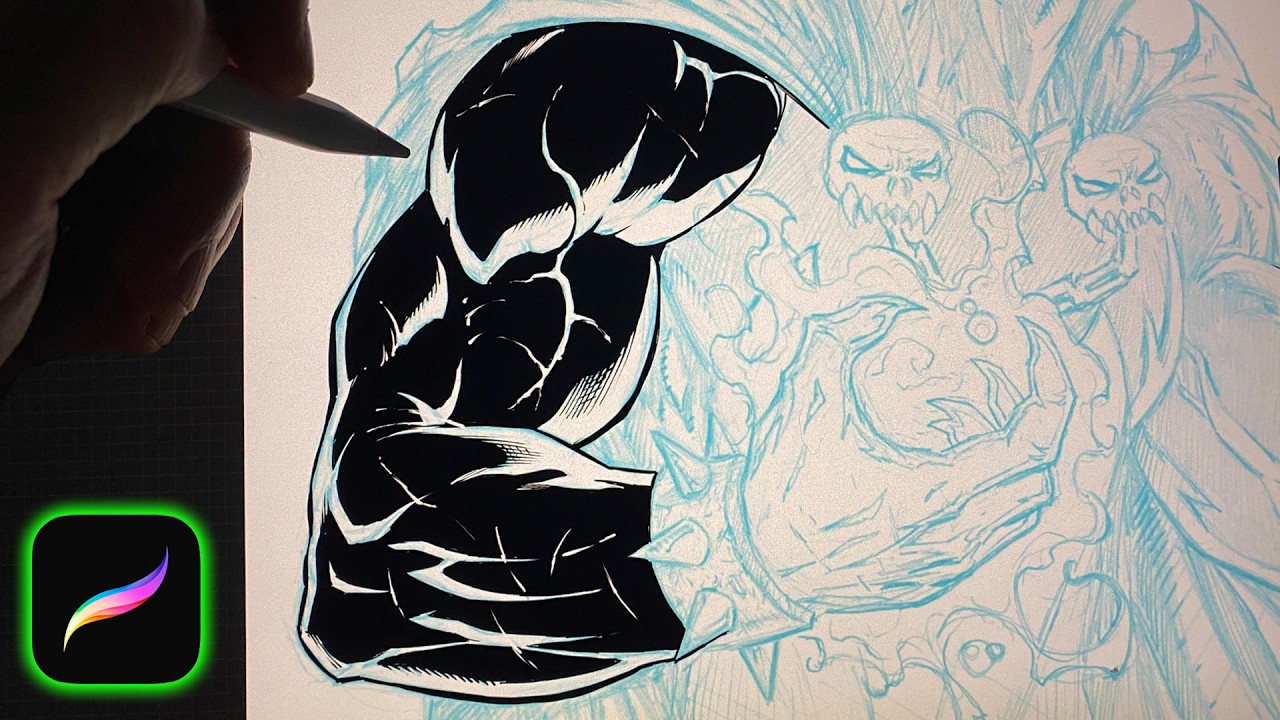 Inking Comic Art with Procreate - Suit Textures - YouTube
